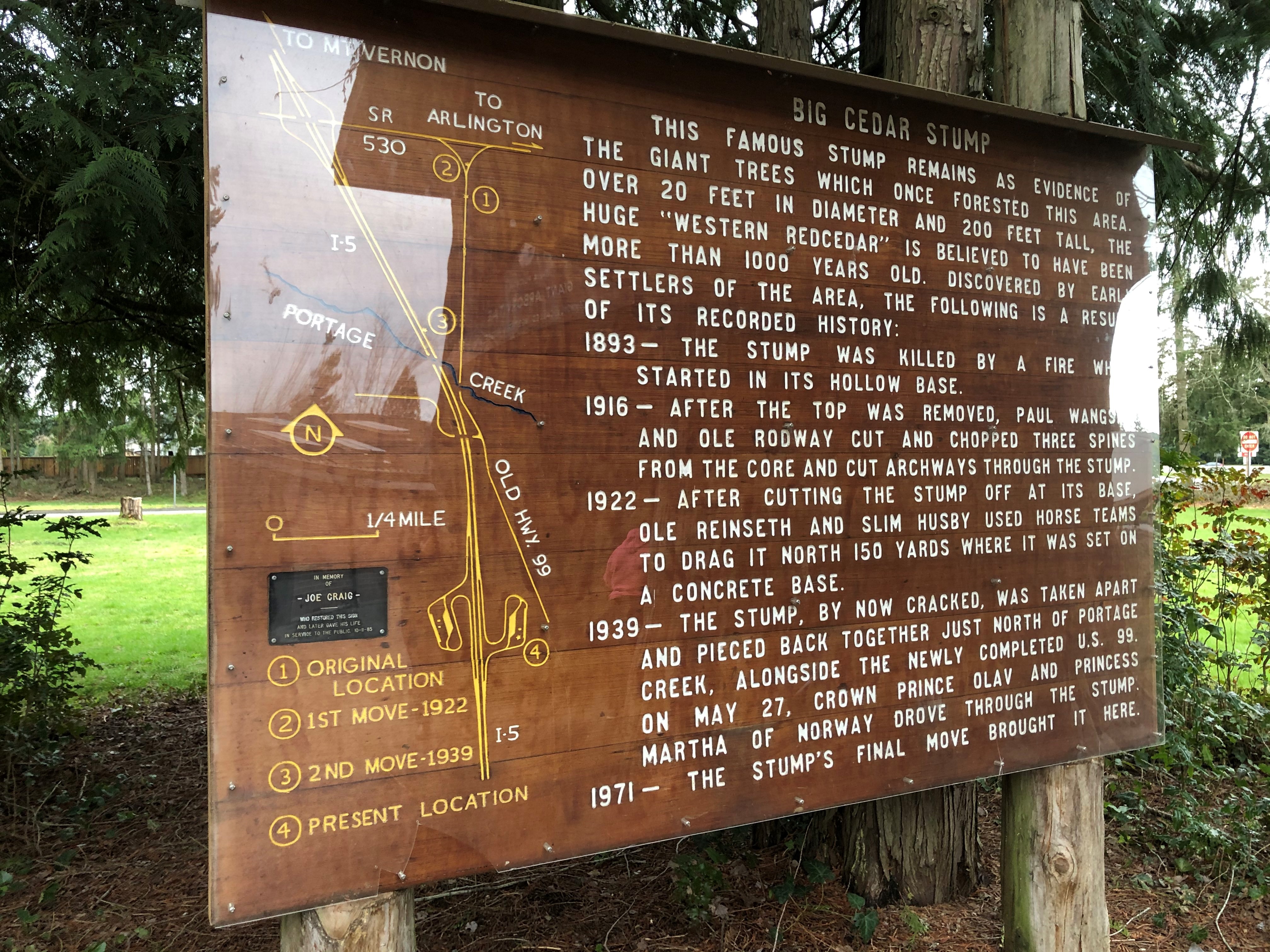 Huge walk through ancient tree stump on I-5 Rest Stop | Roadtirement