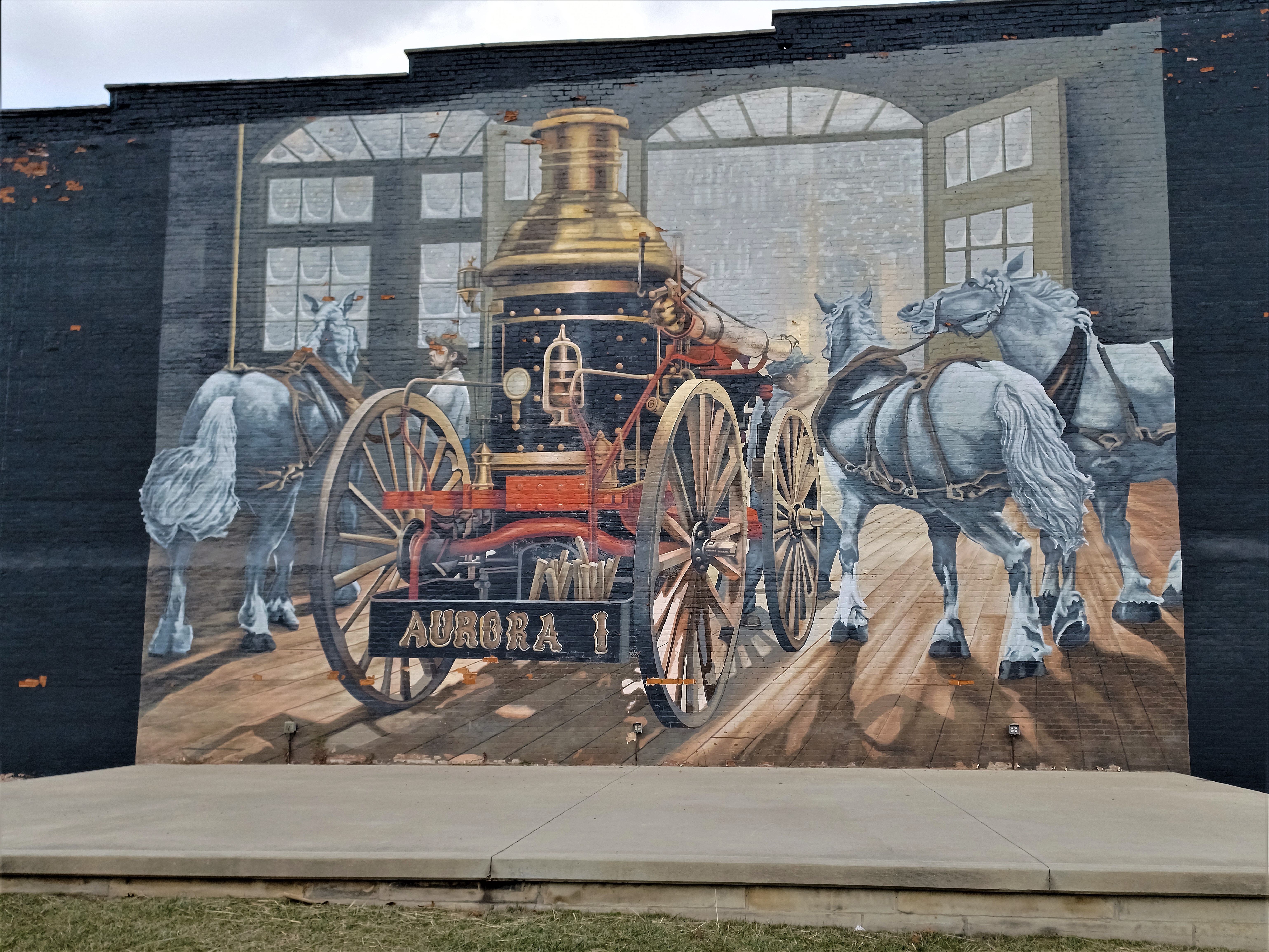 Mural remembers an 1885 fire wagon | Roadtirement