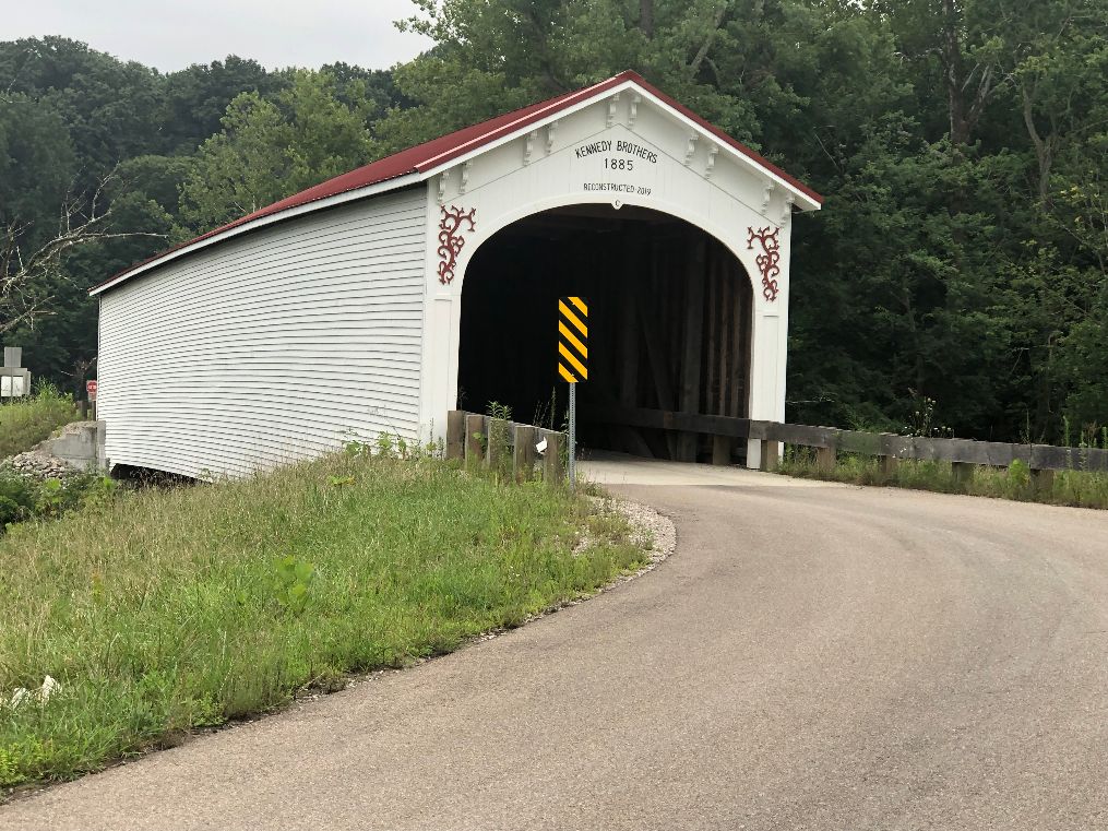 The reconstructed 1885 Cedar Ford Covered Bridge | Roadtirement