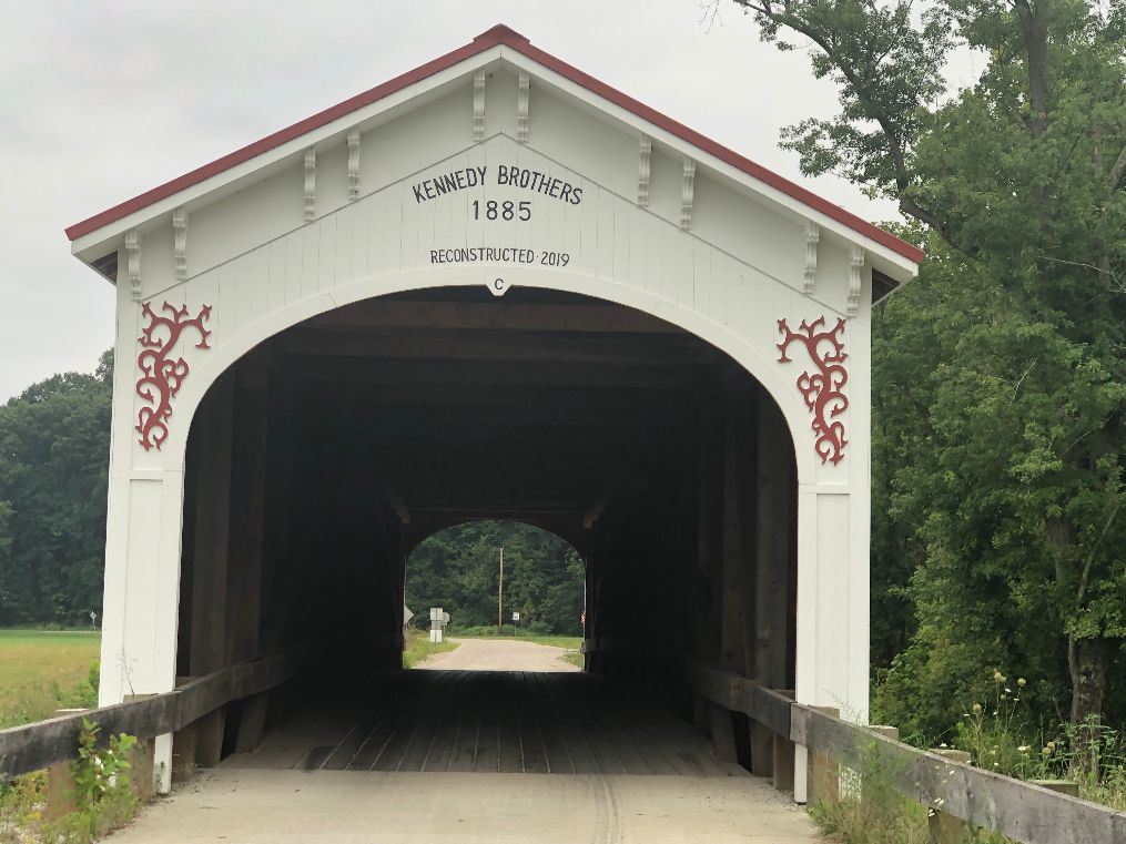 The reconstructed 1885 Cedar Ford Covered Bridge | Roadtirement